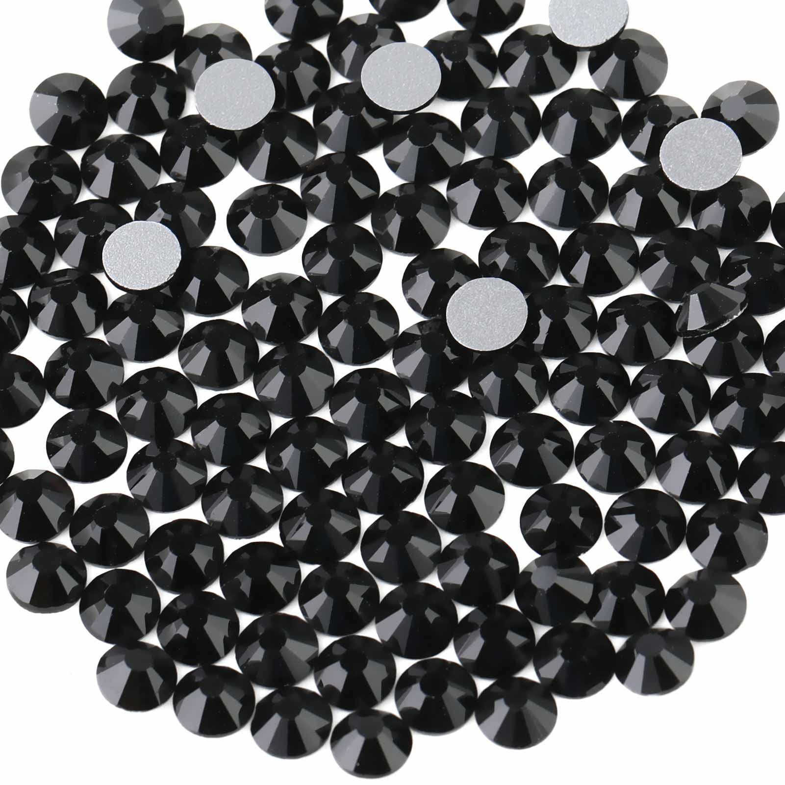 BEADSLAND Black Flatback Crystal Rhinestones, Glass SS30 6.4mm, Pack of ...
