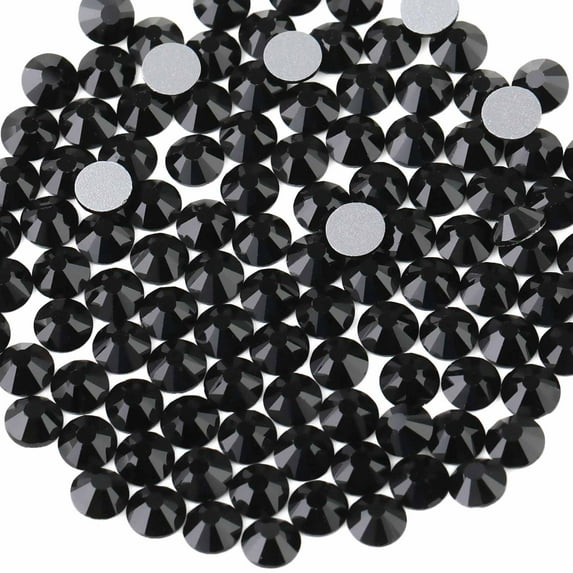 BEADSLAND Black Flatback Crystal Rhinestones, Glass SS30 6.4mm, Pack of ...