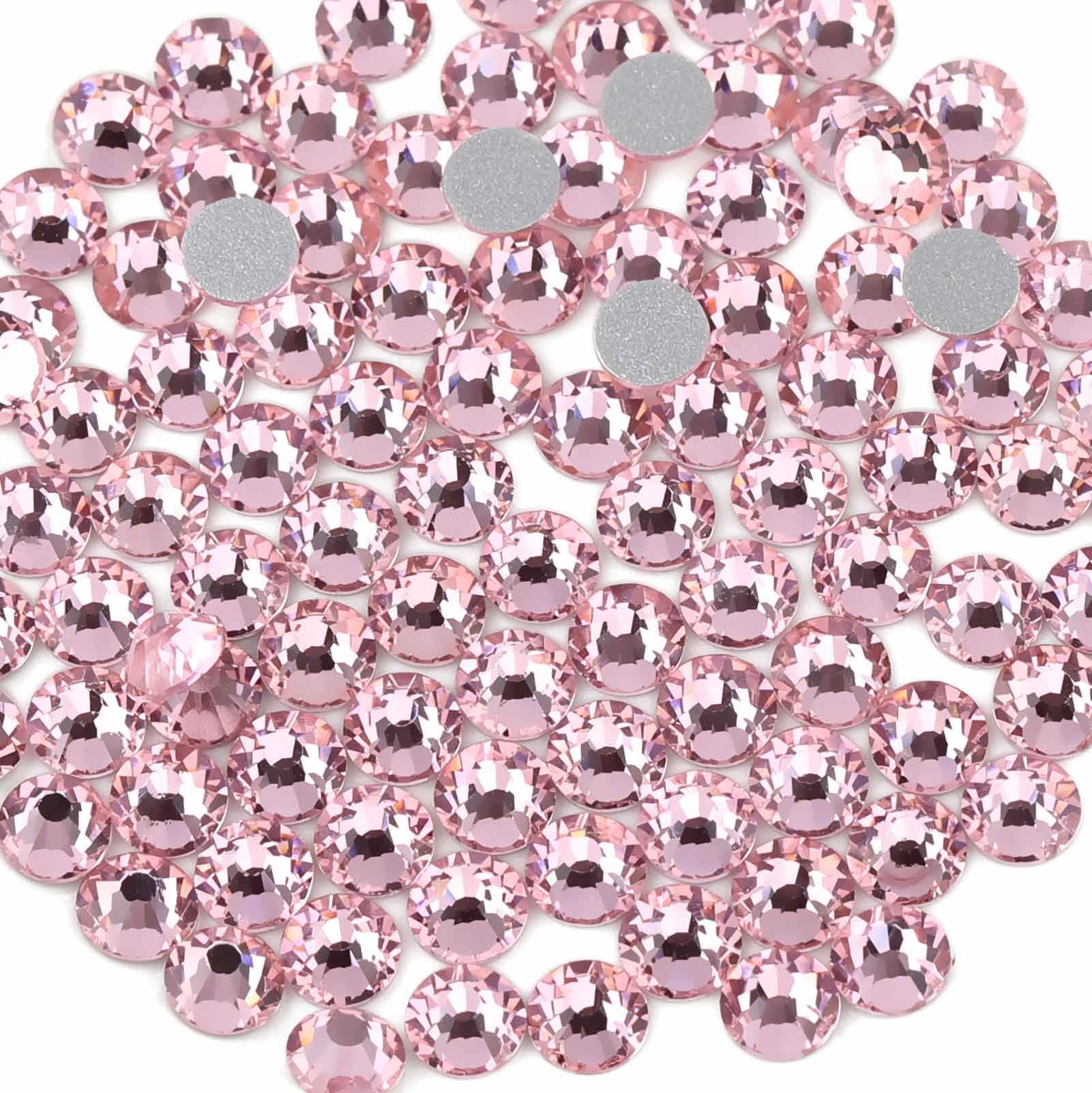 BEADSLAND Light Pink Rhinestones, Flatback Crystal Rhinestones for ...
