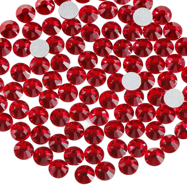 BEADSLAND Red Rhinestones, Flatback Crystal Rhinestones for Craft, Dark ...