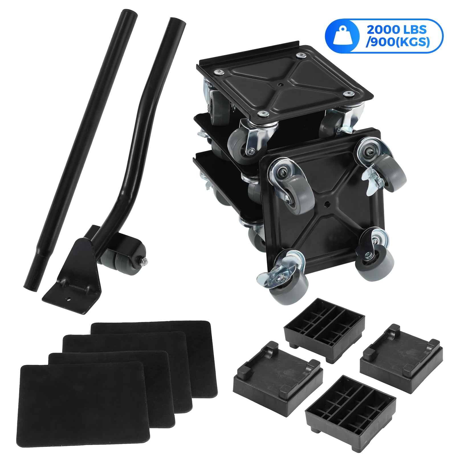 BEAMNOVA Furniture Dolly & Lifter, 2000lbs Heavy-Duty Wheels for Easy Movement (Black, Metal ...