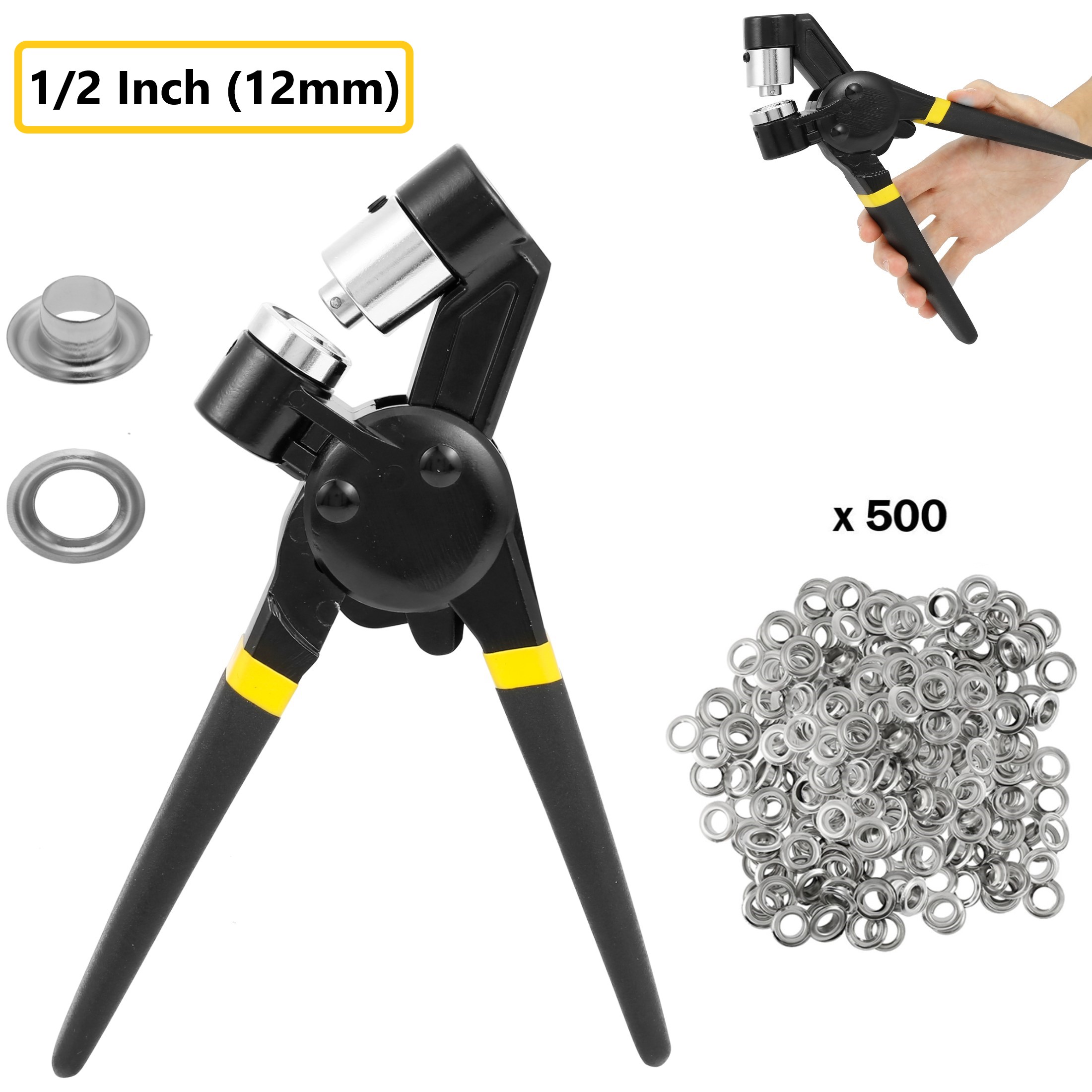 1/4" Grommet Eyelet Setting Pliers with 100 Silver Grommets - Walmart.com