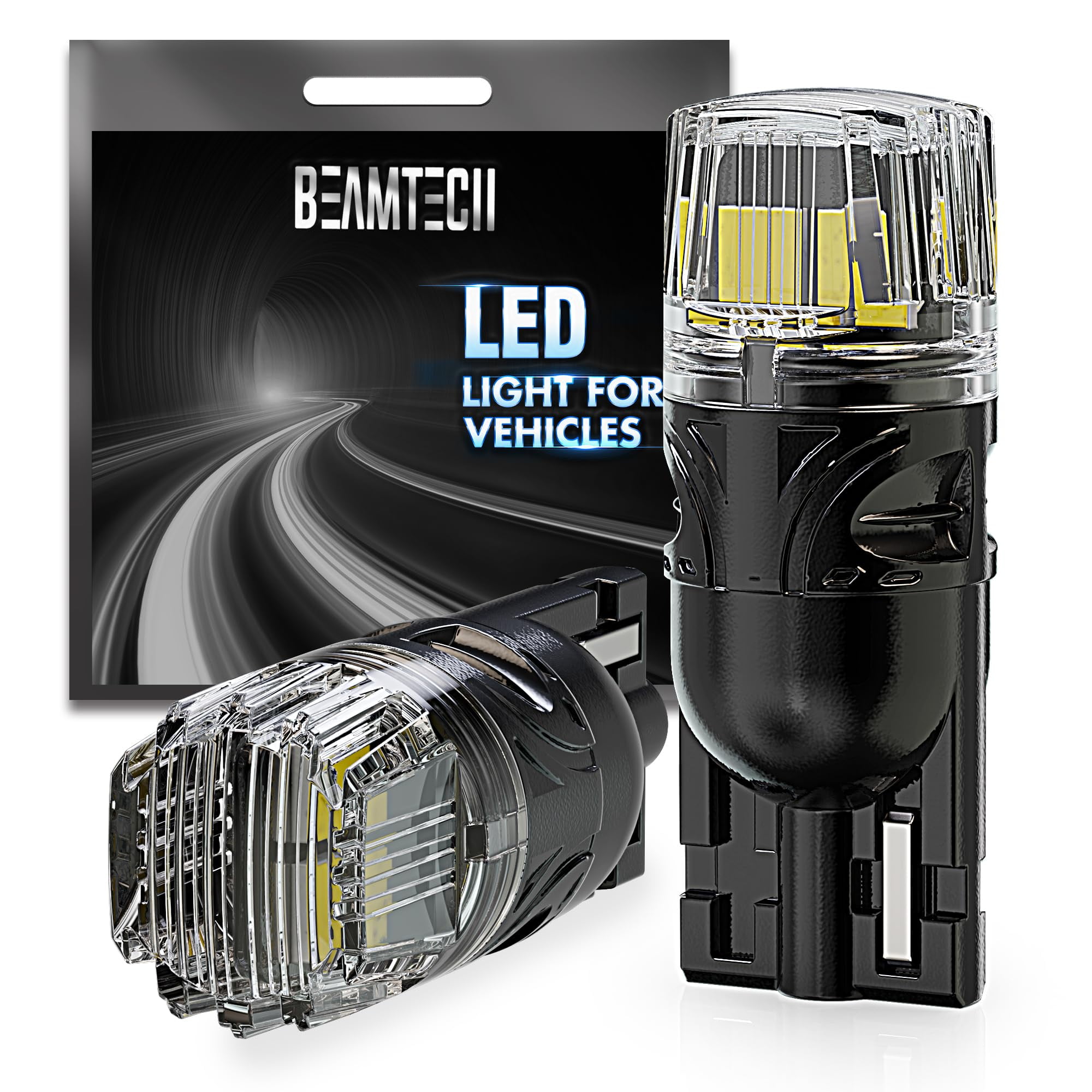 BEAMTECH 194 LED Bulbs MMF7 6500K White, 168 T10 2825 W5W Interior LED Lights for License Plate ...
