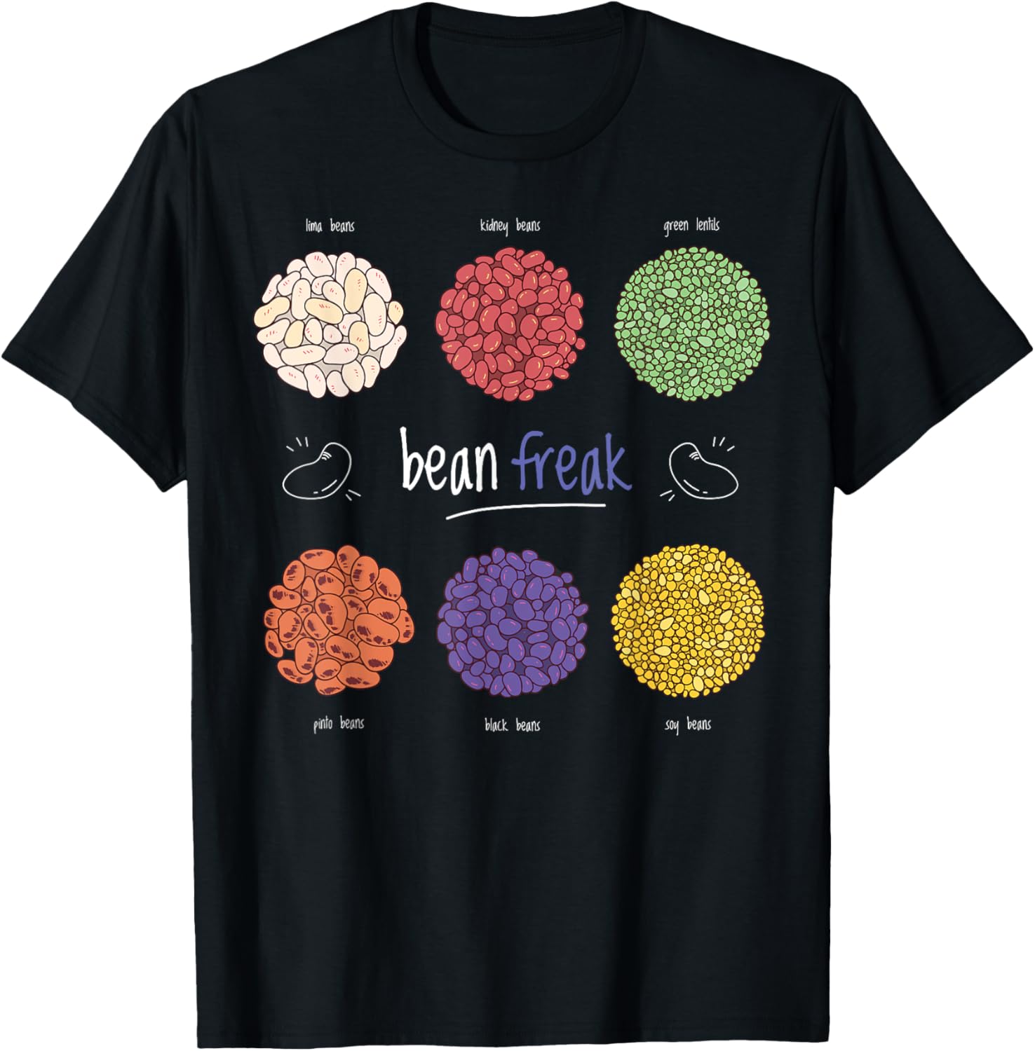 BEAN FREAK I Love Beans Vegan Vegetarian Nutrition Facts T-ShirtMen's ...