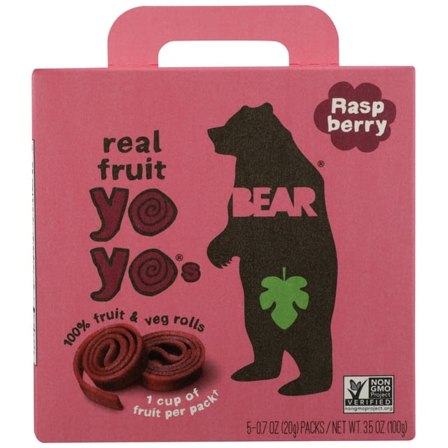 BEAR Gluten-Free Raspberry Fruit Snack Rolls, 5 Count, 3.5oz, Non-GMO ...