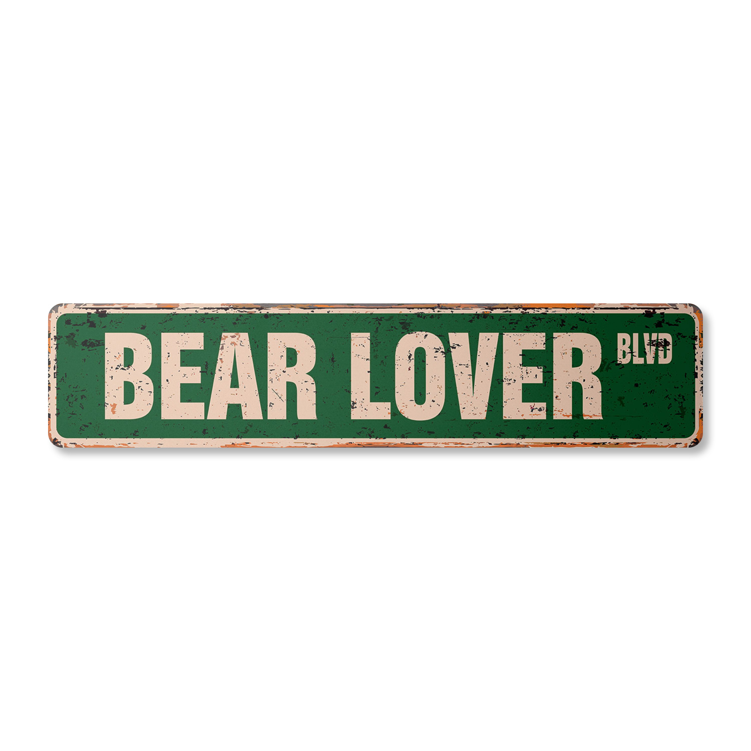 BEAR LOVER Vintage Aluminum Street Sign furry fluffy hunter skin animal ...