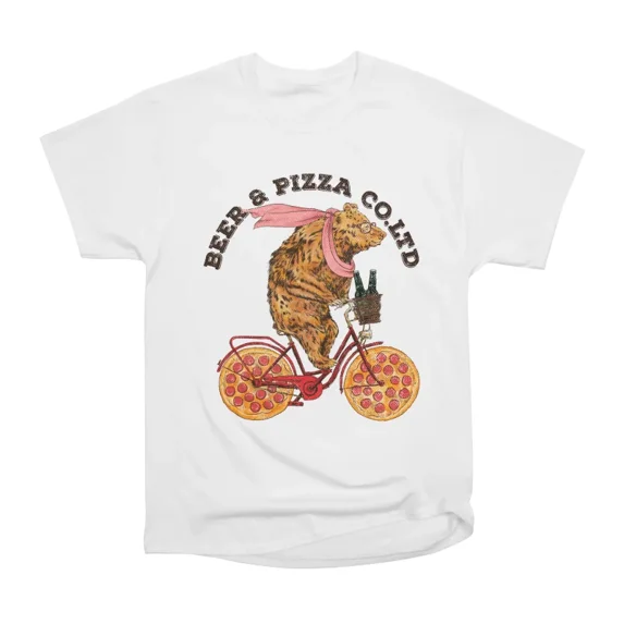 BEAR PIZZA T-Shirt Tee Gift For Him Merch For Her Apparel For Friend ...