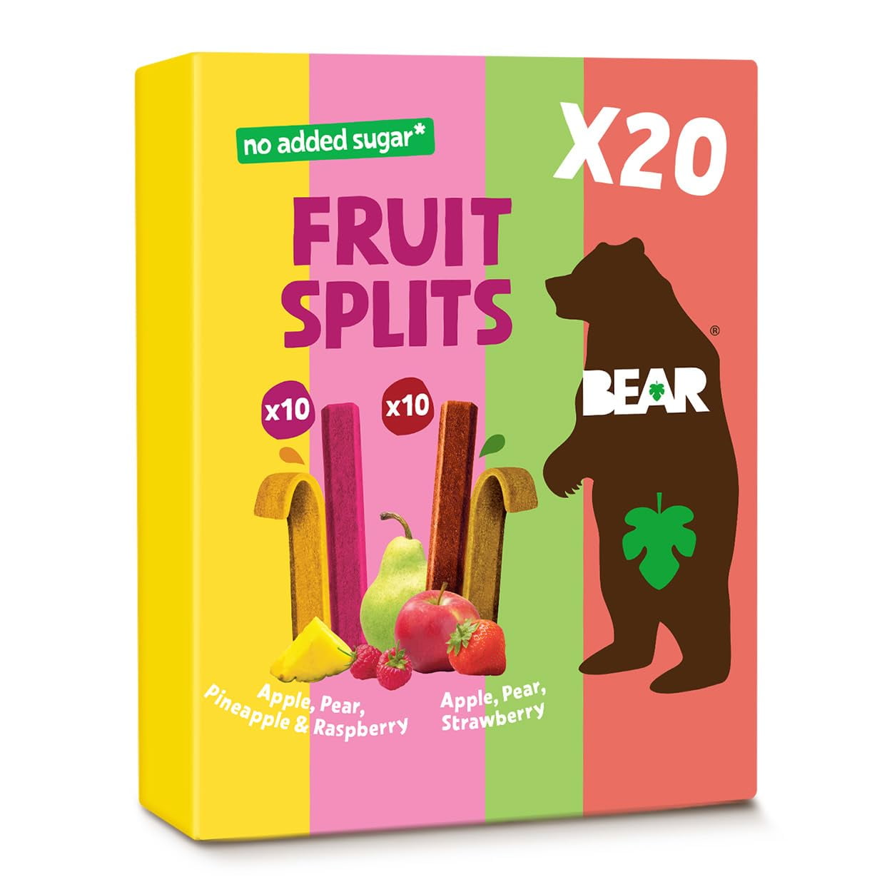 BEAR Real Fruit Snack BCF26 Splits - Gluten Free, and Non-GMO - Variety ...