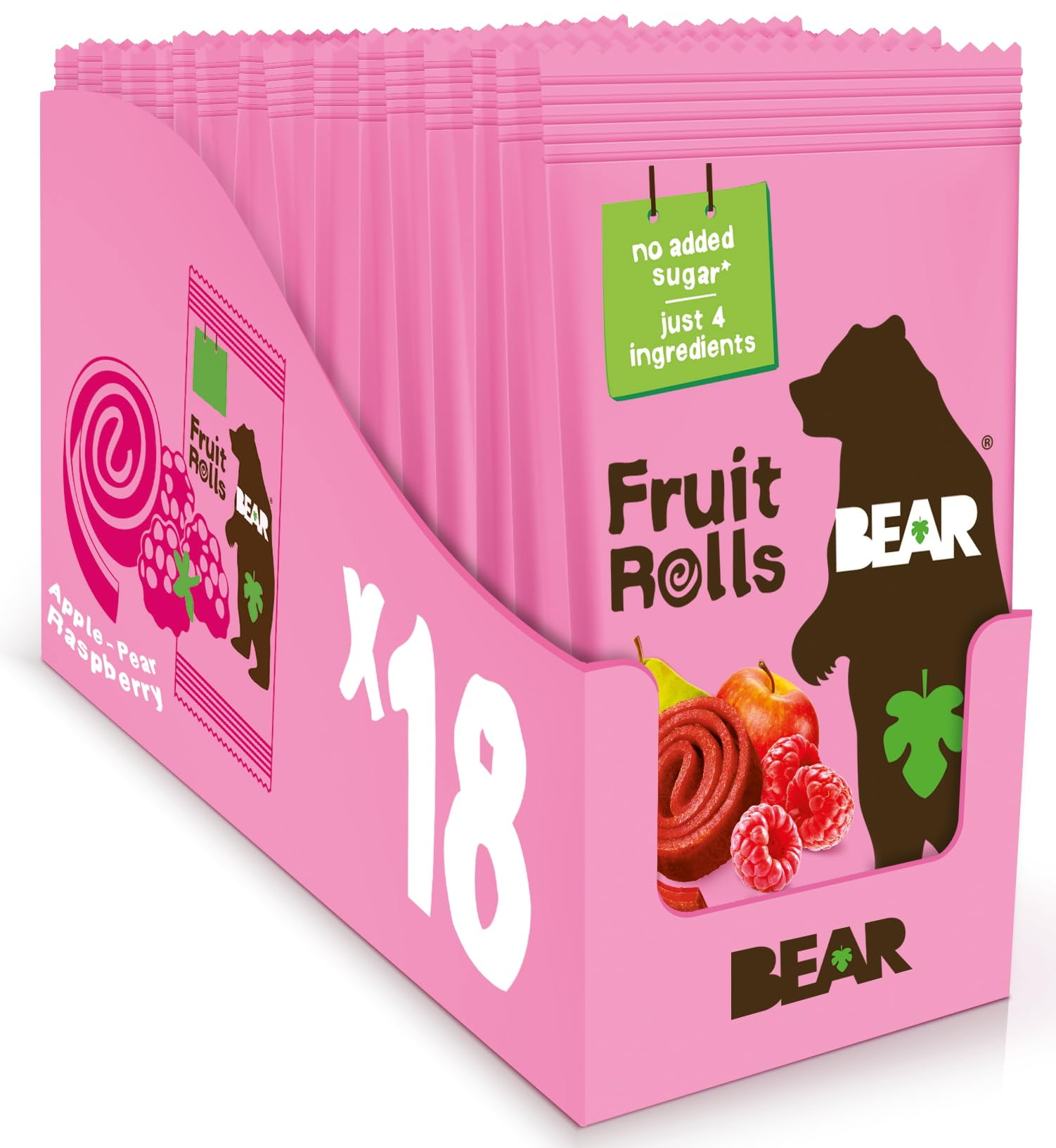 BEAR Real Fruit Snack SAF21 Rolls - Gluten Free, Vegan, and Non-GMO - Raspberry - Healthy School ...