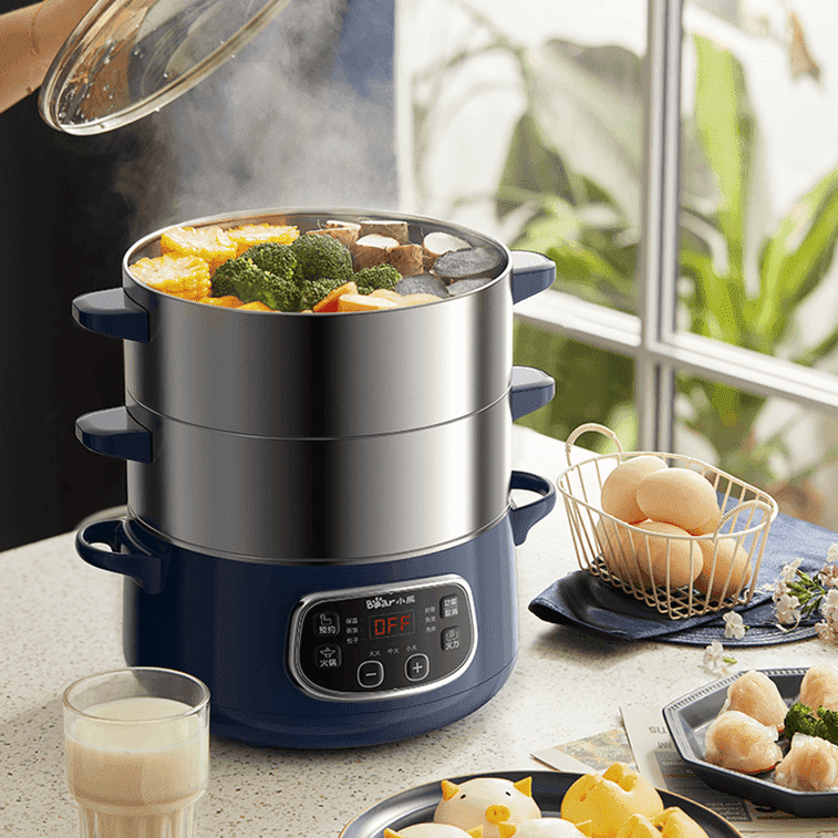 Bear 3-Tiered Preset Timer Electric Food Steamer 24cm, 1.7L - Walmart.com