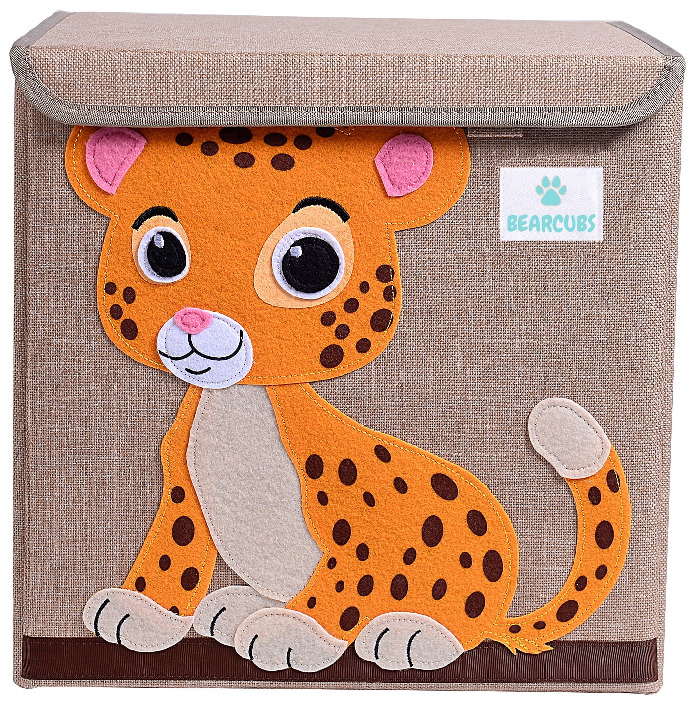 BEARCUBS Cube Burlap Stackable Stylish Cube Animal Toy Chest - Walmart.com