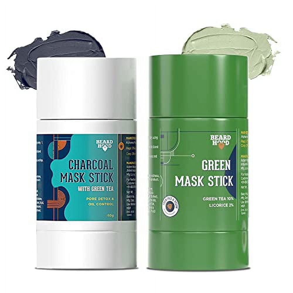 Beardhood Charcoal and Green Tea Cleansing Mask Sticks, Pack of 2 ...