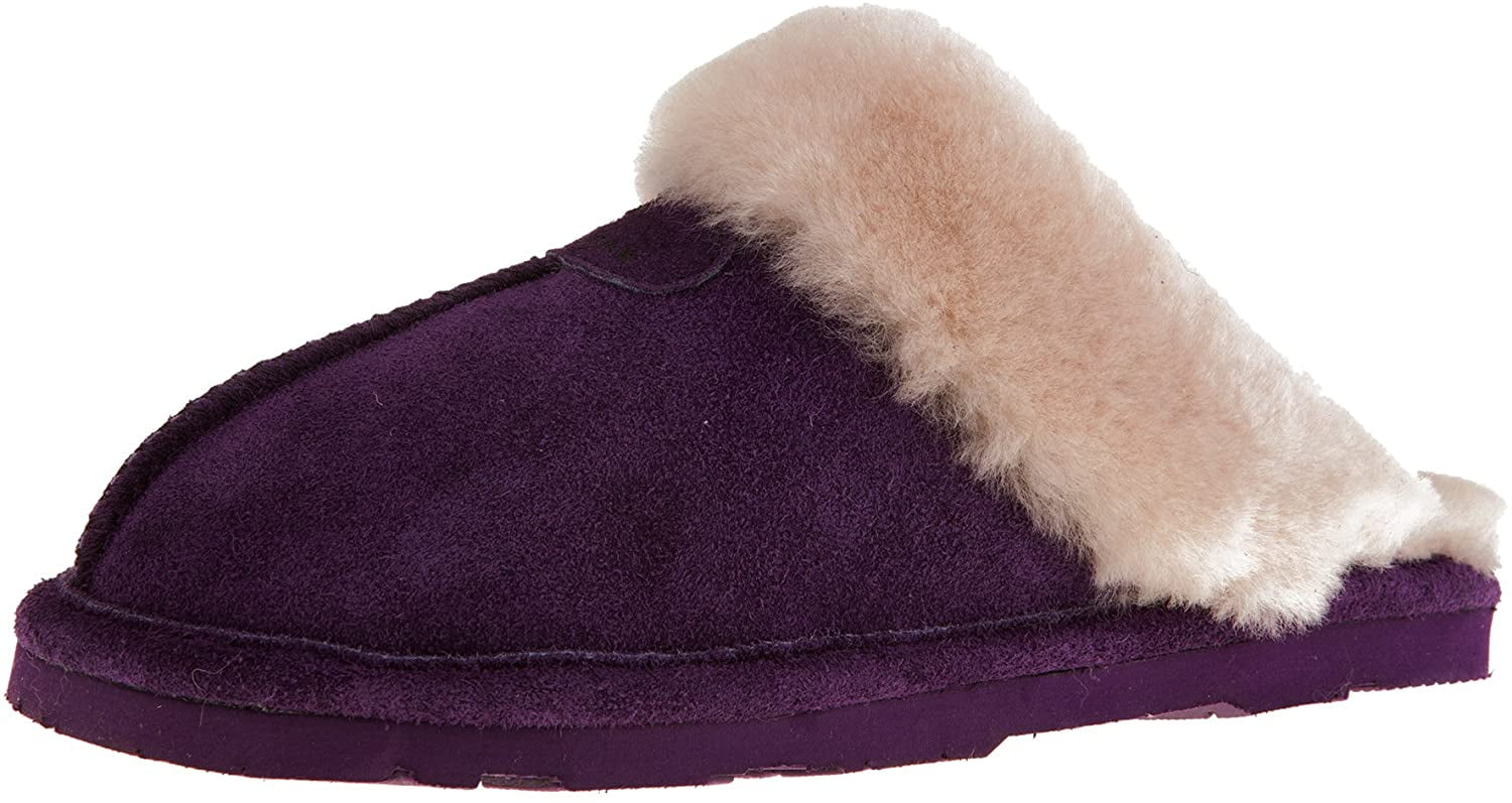 Bearpaw Women's Loki Slippers, Suede and Sheepskin, Lightweight with ...