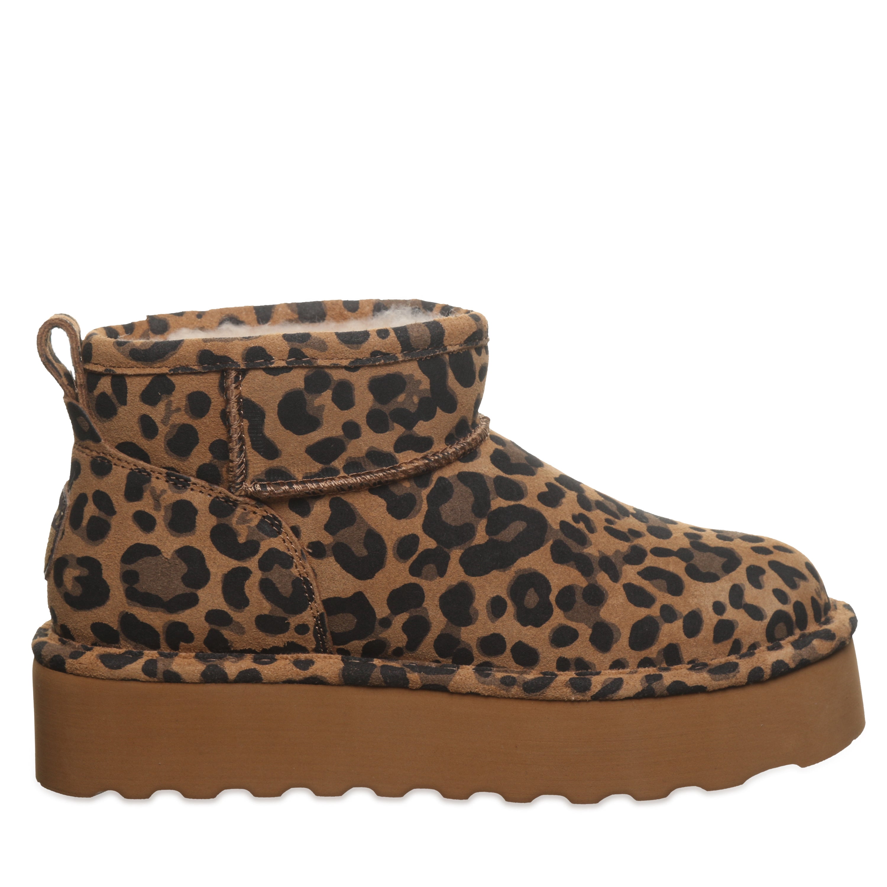 BEARPAW Women's Retro Shorty Exotic Tobacco Leopard Boot Size 7 ...