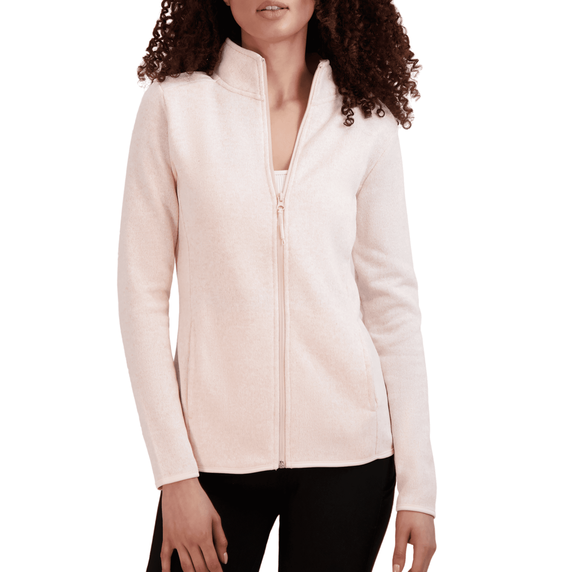 BEARPAW Women's Tech Knit Full Zipper Front Slim Fit Jacket Jacket ...