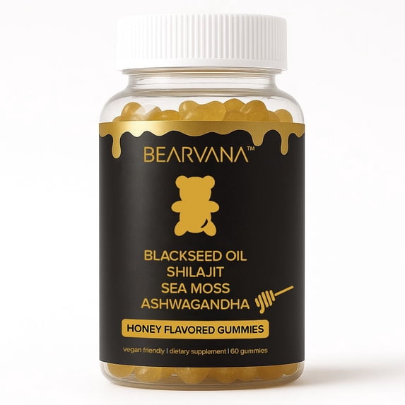 BEARVANA Black Seed Oil Gummies with Shilajit, Sea Moss & Ashwagandha ...