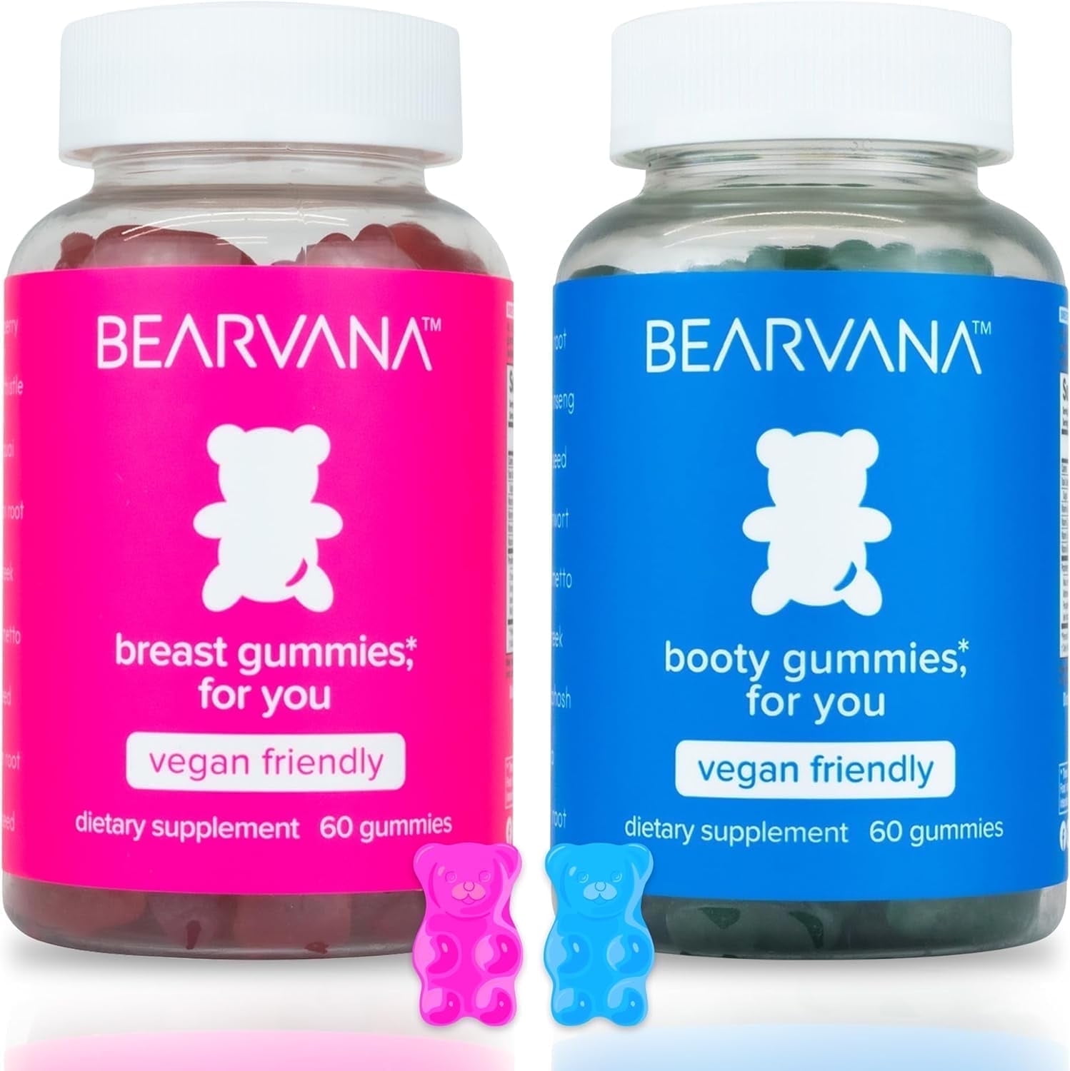 BEARVANA Top Support and Peach Support Gummies, Vegan, Herbal Blend ...