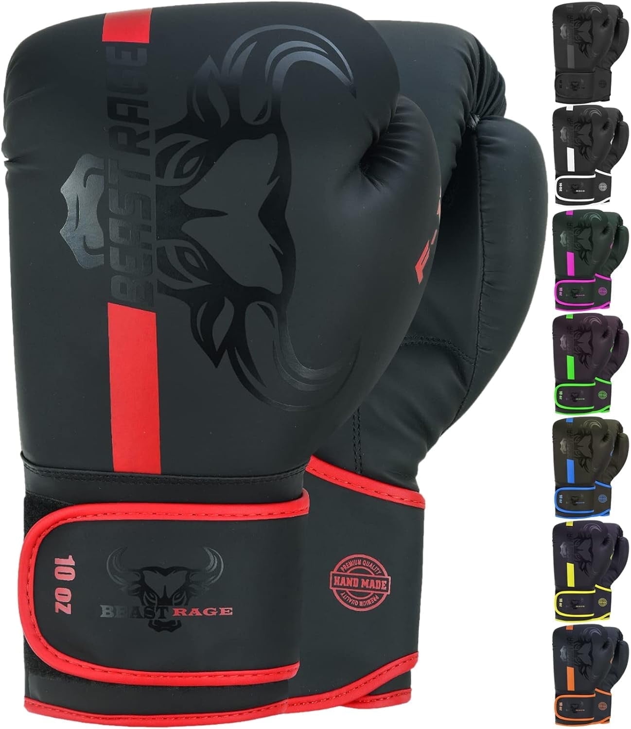 BEAST RAGE Boxing Gloves Training Sparring Pro Impact Muay Thai MMA ...