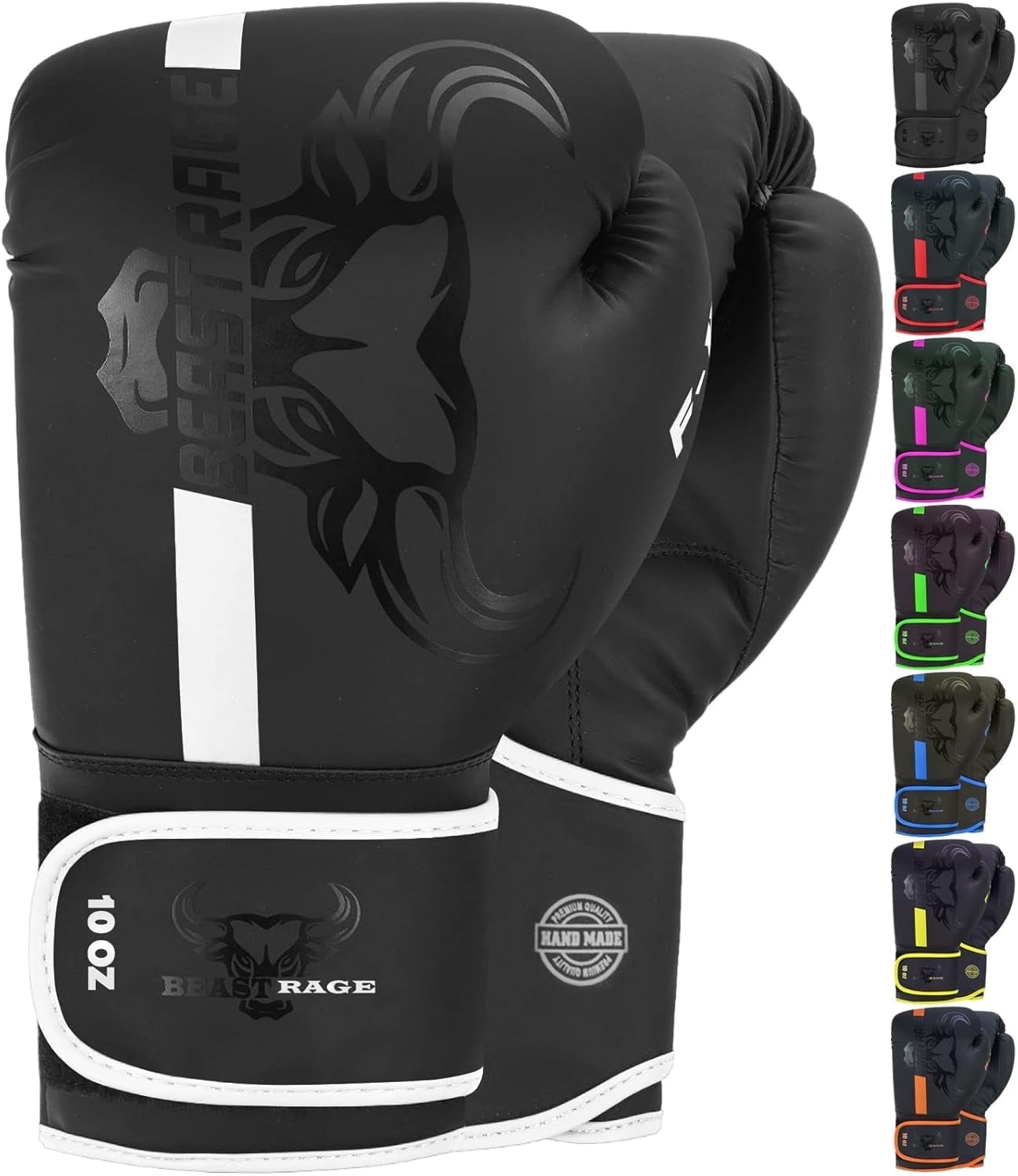 BEAST RAGE Boxing Gloves Training Sparring Pro Impact Muay Thai MMA ...