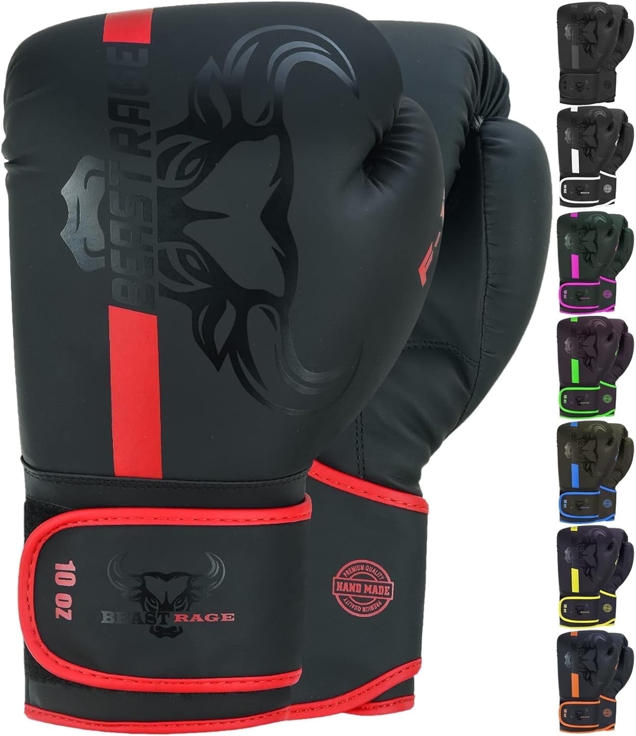 BEAST RAGE Boxing Gloves Training Sparring Pro Impact Muay Thai MMA ...