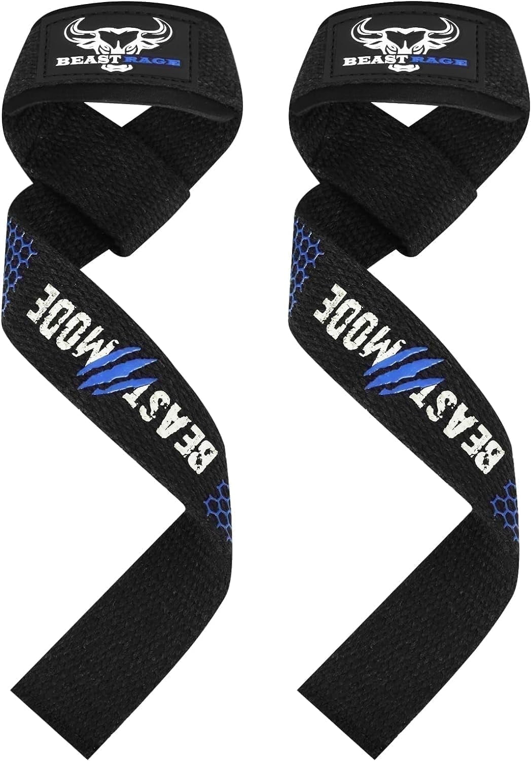 BEAST RAGE Weight Lifting Straps Fitness Padded Cotton Advanced Grips ...