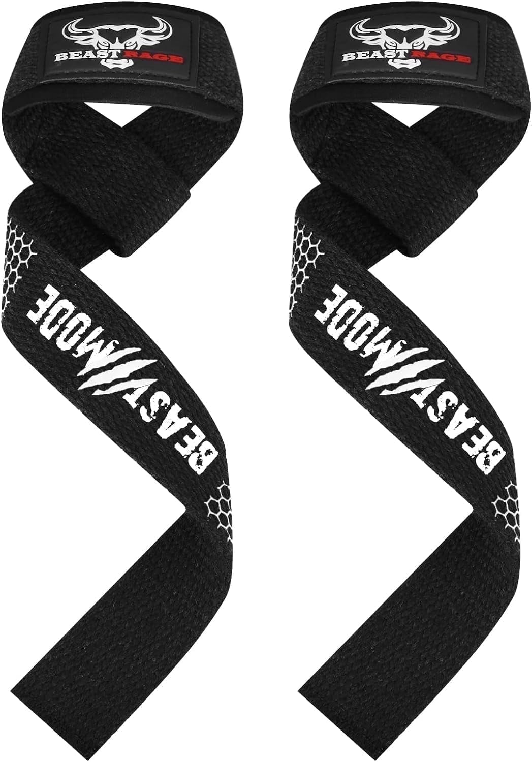 "BEAST RAGE Weight Lifting Straps Fitness Padded Cotton Wrist Support ...
