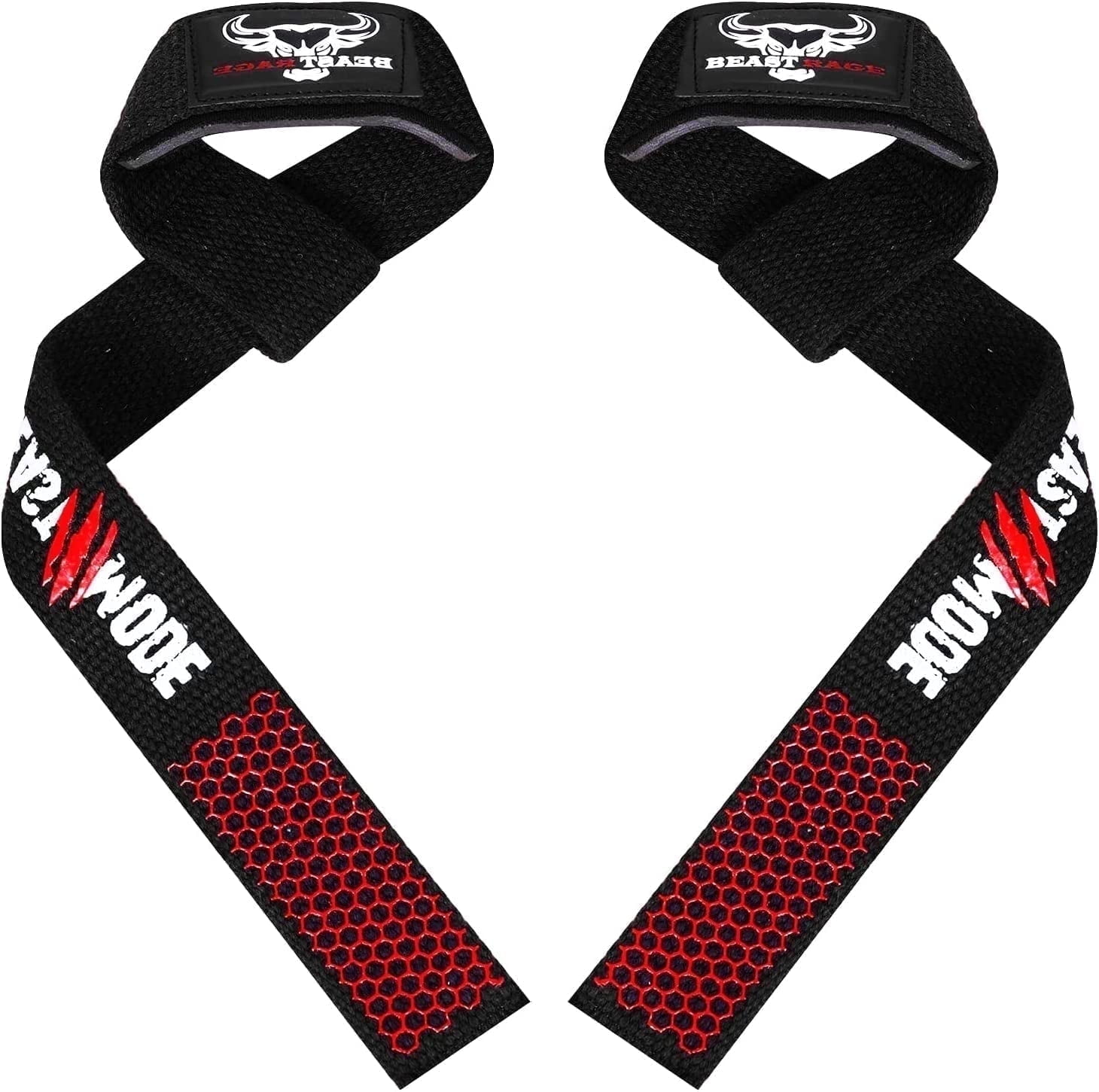 "BEAST RAGE Weight Lifting Straps Fitness Padded Cotton Wrist Support ...
