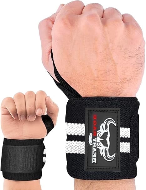 BEAST RAGE Weight Lifting Straps Wrist Wraps Fitness Padded Cotton ...