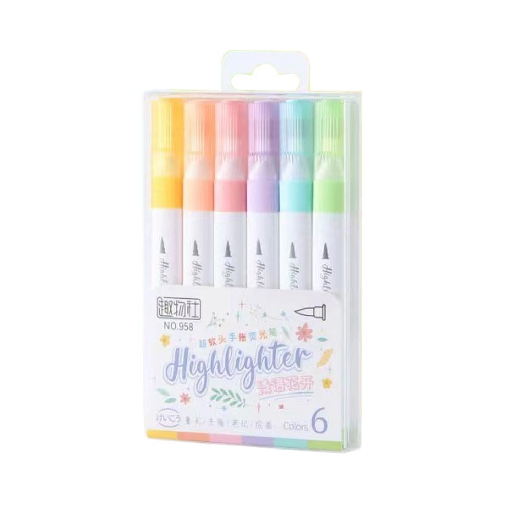 BEATIZ Highlighter Marking Key Marking Pen Student Supplies 6-color ...