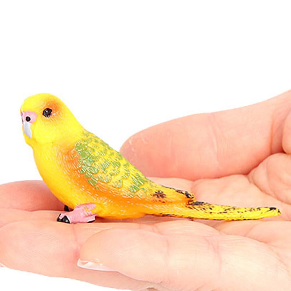 BEATIZ Simulated Budgie Parrot Bird Figurine,Lifelike Feathered ...