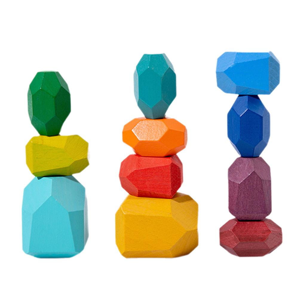 BEATIZ ZHOSXRC Wooden Sorting Stacking Rocks Stones,Sensory Toddler ...
