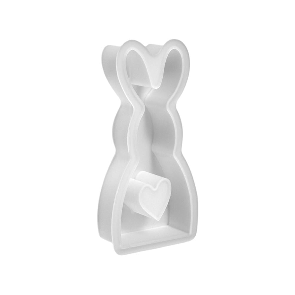 BEATIZZ Easter Rabbit Candle Moulds, Large/Small Bunny Silicone Mold ...