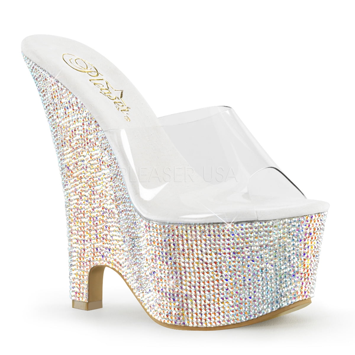 BEAU-601RS, 6 1/2'' Heel 2 3/4'' Wedge Slide Sandal - Walmart.com