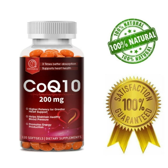 BEAU COQ10 Coenzyme Q10 200mg Vegetarian Capsule Promotes ...