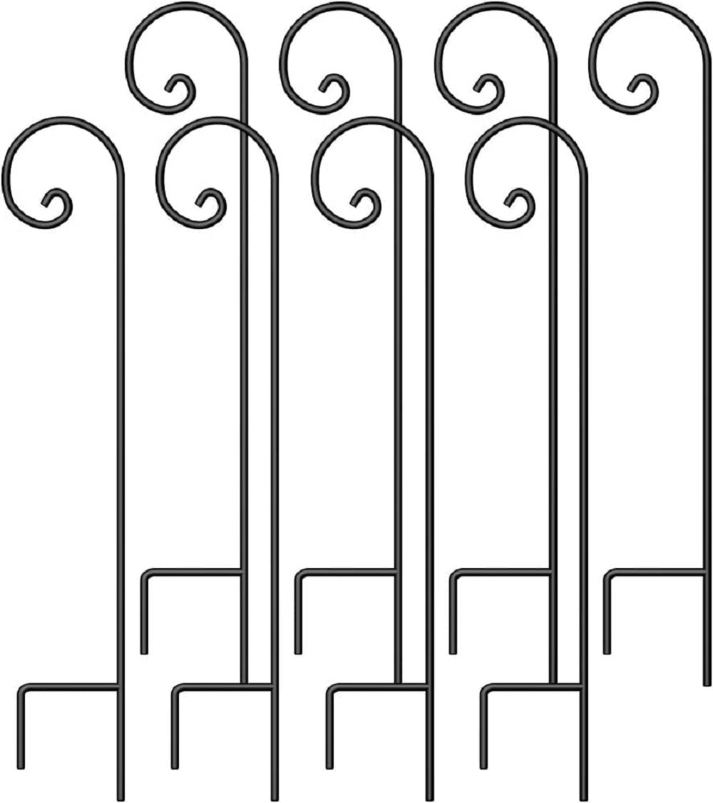 Beau Jardin 48 in Wrought Iron Garden Shepherds Hooks with Heavy Duty ...