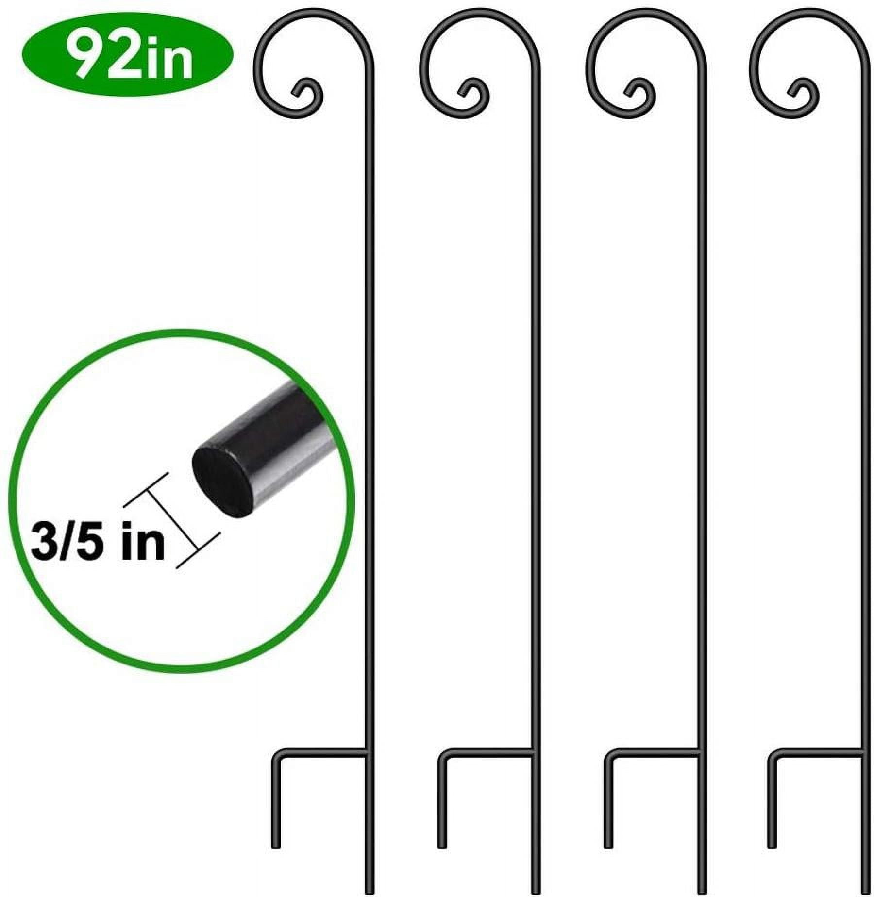 BEAU JARDIN Shepherd Hook 4 Pack 92 in Tall 3/5in Thick Hummingbird ...