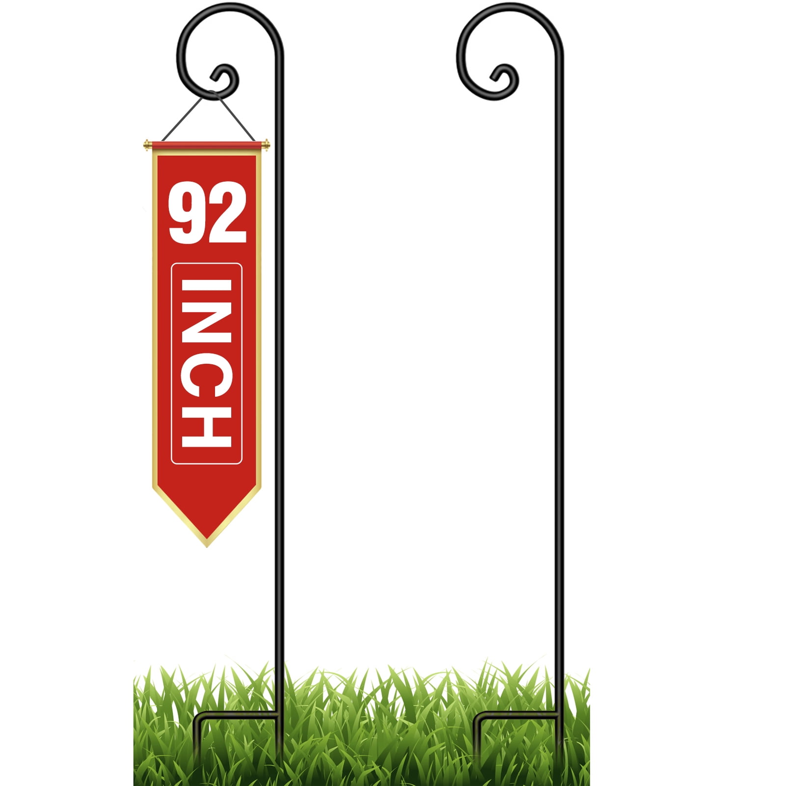 Beau Jardin 92” Wrought Iron Garden Shepherds Hooks with Heavy Duty ...