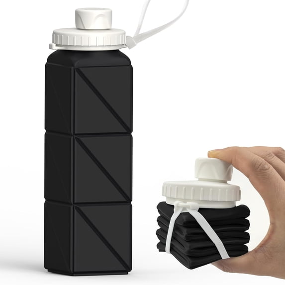 BEAUTAIL Collapsible Water Bottles 20.6oz, Silicone Foldable Portable ...