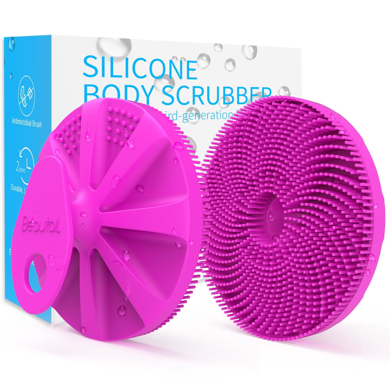 BEAUTAIL Silicone Body Scrubber, Upgrade 3rd Gen Shower Bath Brush ...