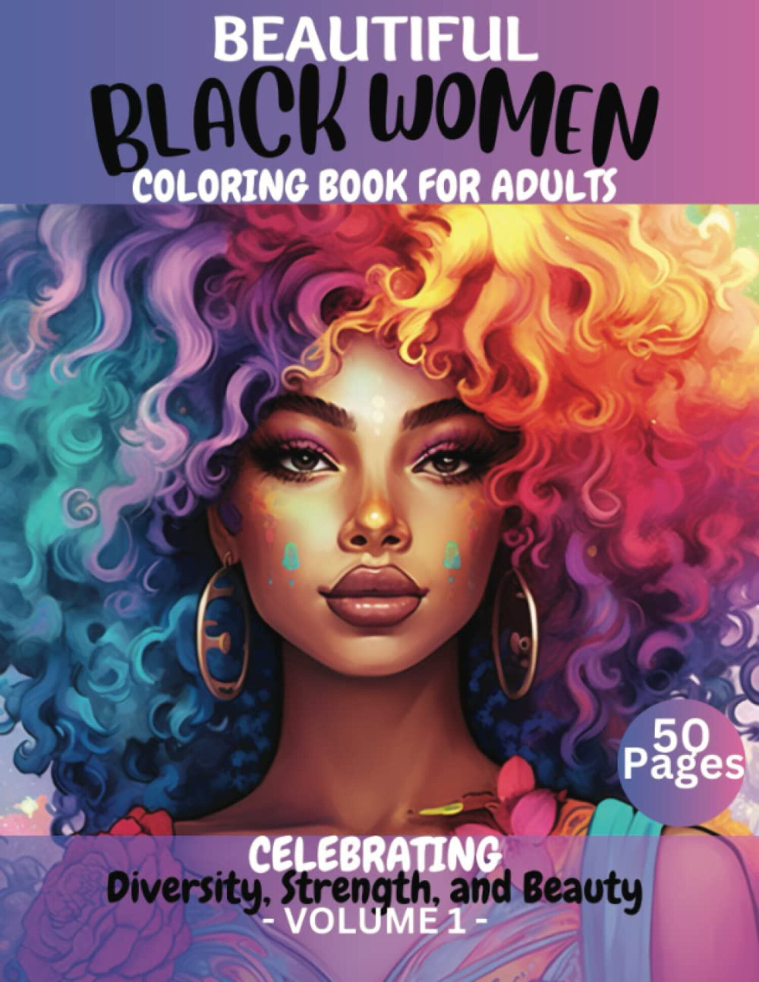 BEAUTIFUL BLACK WOMEN COLORING BOOK FOR ADULTS CELEBRATING DIVERSITY ...