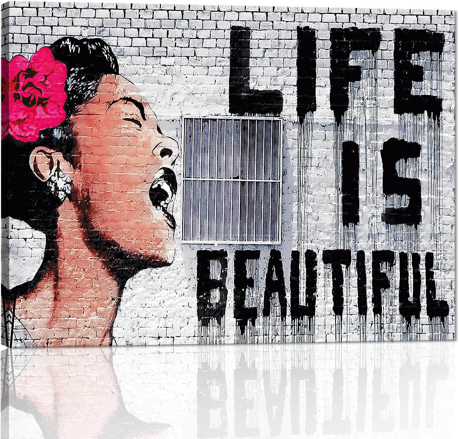 BEAUTIFUL HOMES-Graffiti Street Canvas Wall Art Life is Beautiful ...