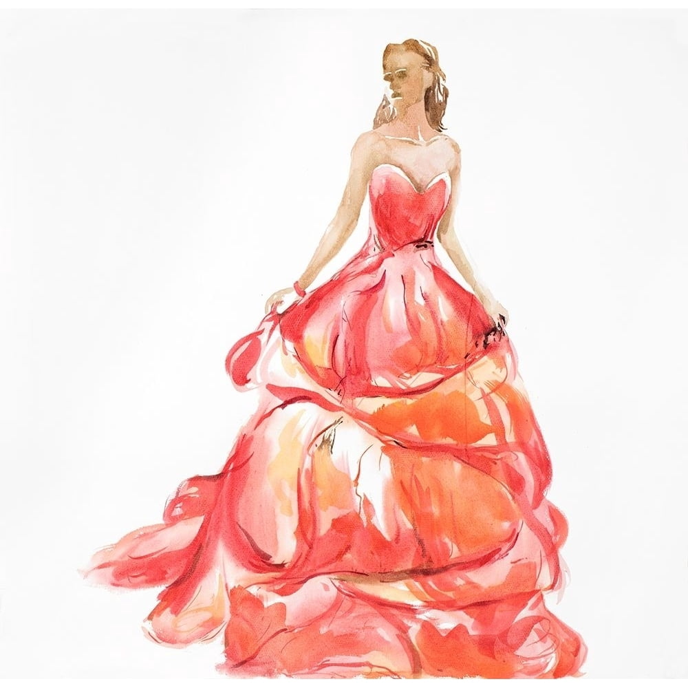 BEAUTIFUL RED PROM DRESS Poster Print by Atelier B Art Studio (12 x 12 ...