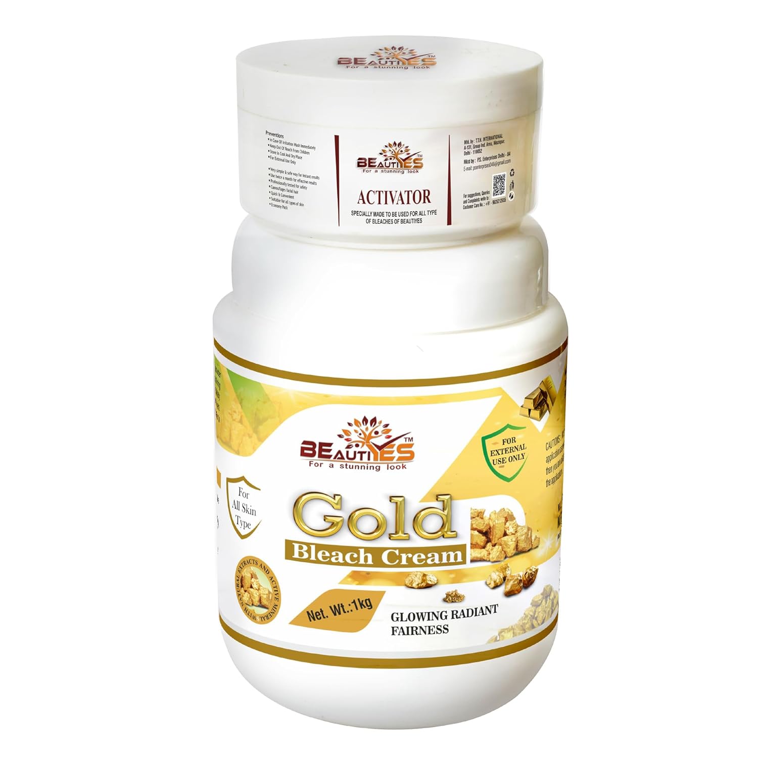 BEAUTIYES Gold Bleach Cream 1 kg with Natural Extracts and Active ...