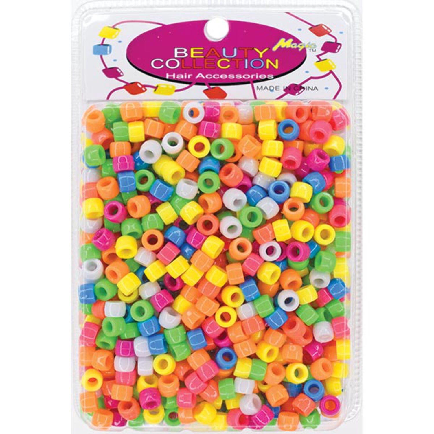 BEAUTY COLLECTION - Round Bead NEON BEAD MIX 1000PC - Walmart.com