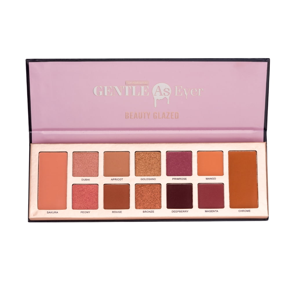 BEAUTY GLAZED 12 Colors Gentle As Ever Eye shadow Tray Shimmer matte ...