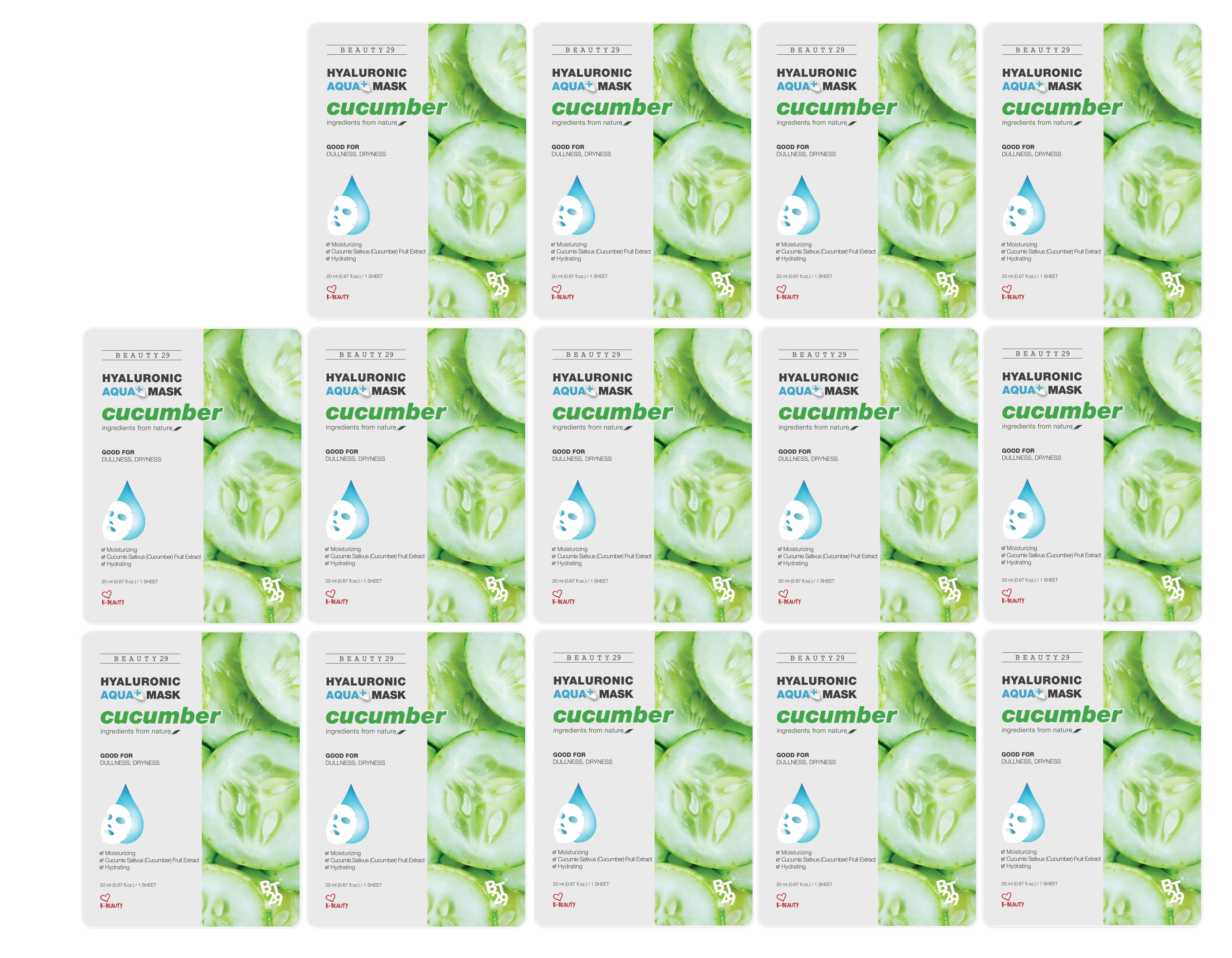 BEAUTY29 Hyaluronic Aqua Plus Essence Full Face Facial Sheet Mask 14 ...