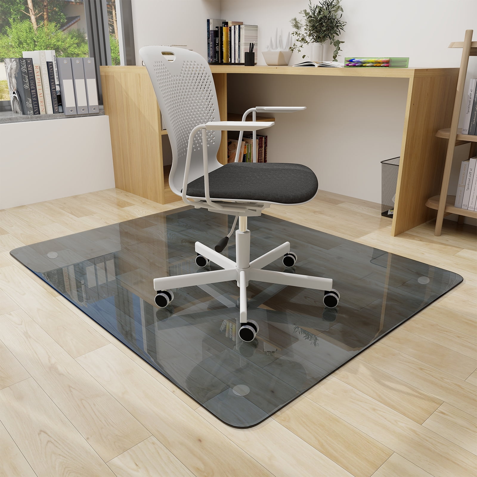 BEAUTYPEAK 36" x 46" Tempered Glass Office Chair Mat for Carpet or Hard ...
