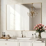 "BEAUTYPEAK Large 30""x 40"" Rectangular Bathroom Wall Mirror, Gold ...