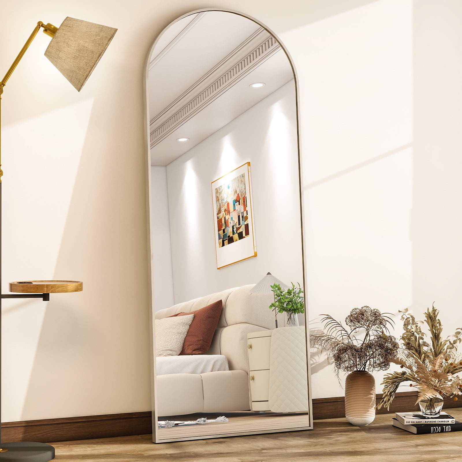 BEAUTYPEAK 71"x27.1" Arched Full Length Mirror Wall Mounted Mirror with ...