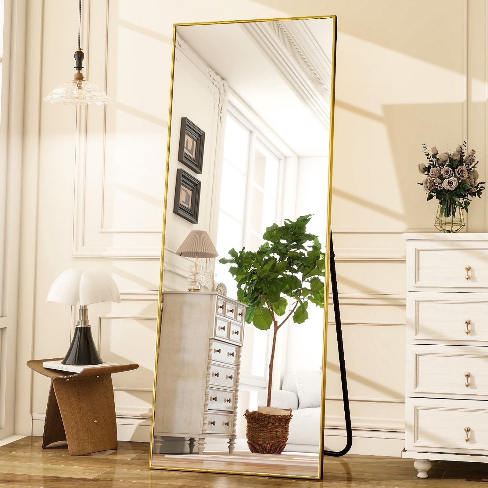 "BEAUTYPEAK Full Body Size 71""x27"" Rectangle Mirror, Gold, for ...